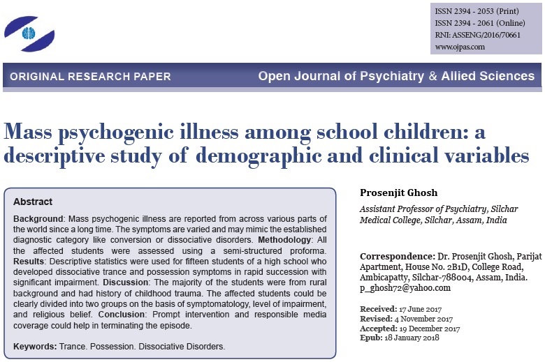 Mass psychogenic illness | Global Psychiatry