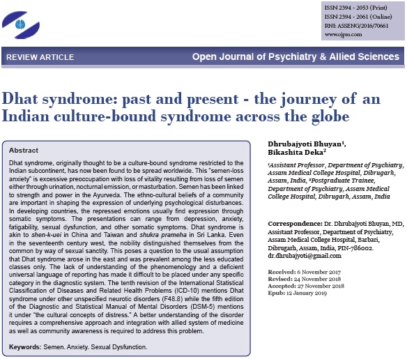 Dhat syndrome | Global Psychiatry